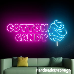 Cotton Candy Neon Sign, Cotton Candy Led Sign, Candy Neon Light, Candy ...