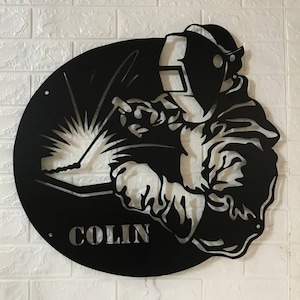 Custom Welding Metal Wall Art LED Light - Personalized Welder Sign Home ...