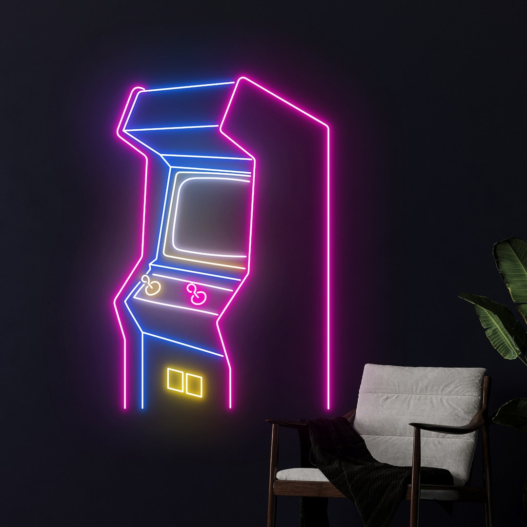 Arcade Game Machine Neon Sign, Game Machine Led Sign, Arcade Led Light ...