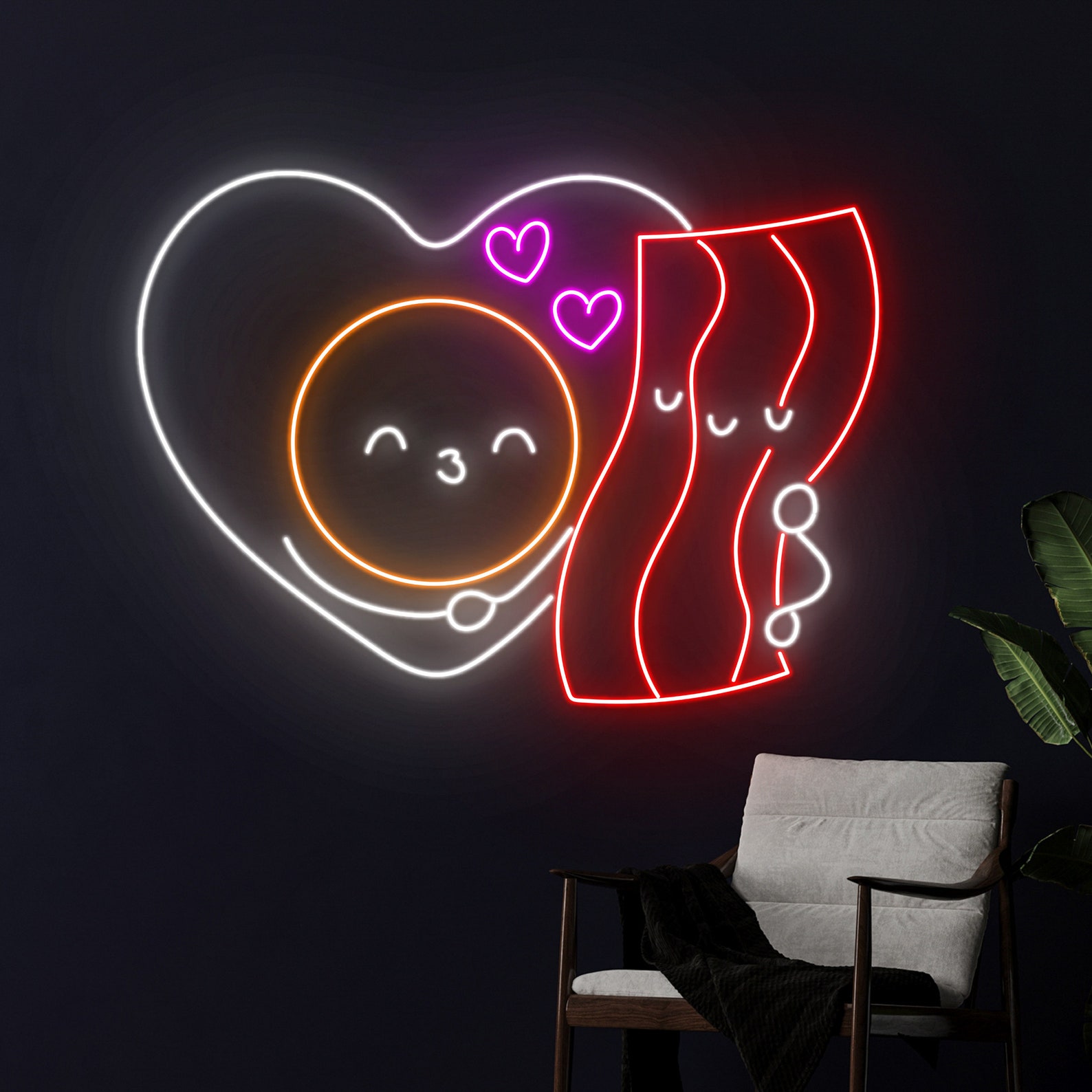 Bacon Egg Neon Sign, Bacon Egg Led Sign, Bacon Egg Led Light, Egg Bacon ...