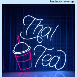 Thai Tea Neon Sign, Thai Tea Neon Light, Milk Tea Led Sign, Tea Drink ...