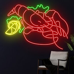 Lobster Open Neon Sign, Open Lobster Led Sign, Lobster Led Light ...