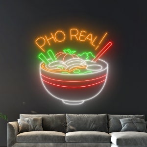Pho Real Restaurant Neon Sign, Pho Neon Light, Pho Led Light, Pho Led ...