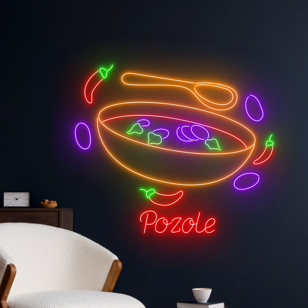 Pozole Neon Sign, Pozole Led Sign, Pozole Mexico Led Light, Pozole ...