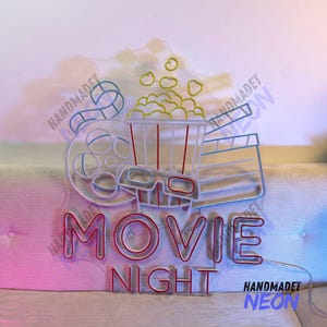 Movie Night Neon Sign, Movie Night Neon Light, Movie Night Led Light ...