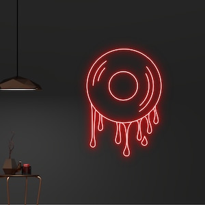 Custom Dripping Record Disc Led Sign, Dripping Disc Neon Light, DJ Neon ...