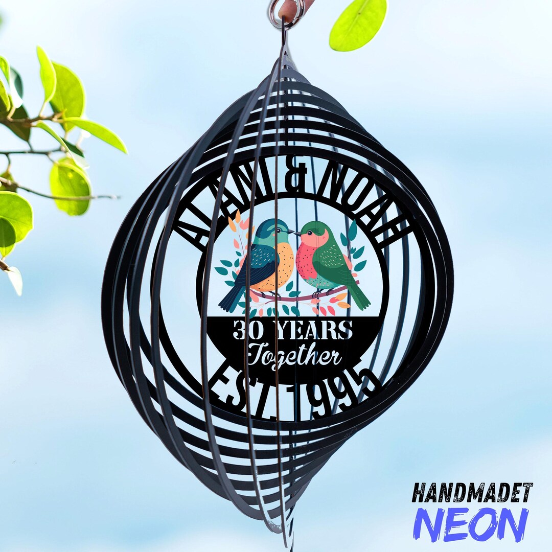 Personalized 30th Anniversary Metal Wind Spinner, Custom Couple Name ...