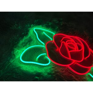 Custom Rose Flower Neon Light, Personalized Rose Neon Sign, Flower Led ...