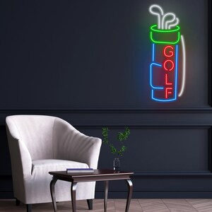 Golf Bag Neon Sign, Golf Neon Sign Wall Art, Golf Neon Sign Led Light ...