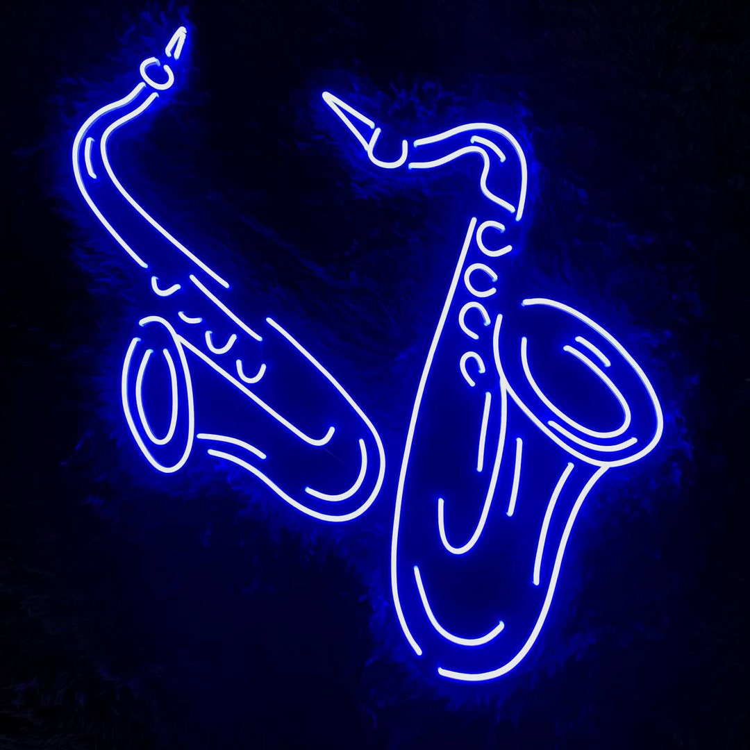 Saxophones Led Sign, Saxophone Neon Sign, Wall Decor, Instrument Neon ...