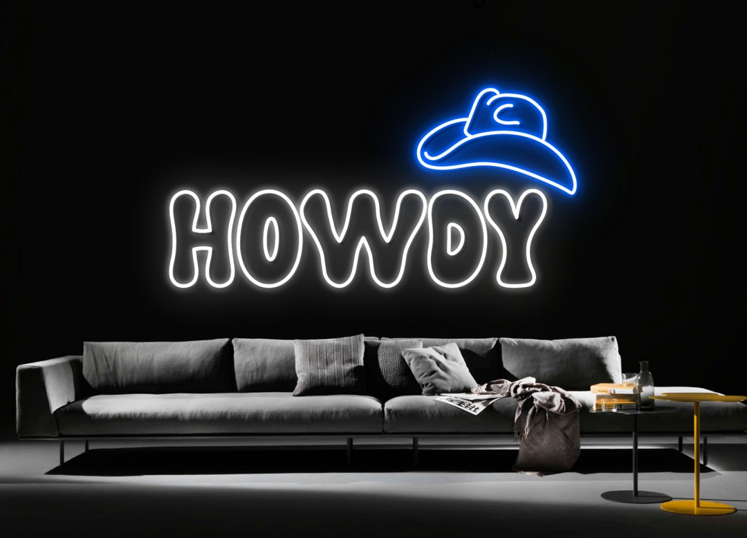 Howdy Neon Sign, Cowboy Hat Sign, Western Led Sign, Cowboys Boots Neon ...
