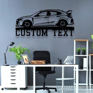Car Metal Wall Art LED Light Personalized Classic Muscle Car Name Sign ...