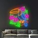 Toucan Bird Neon Light, Monstera Tropical Leaf Led Light, Green Leaf ...