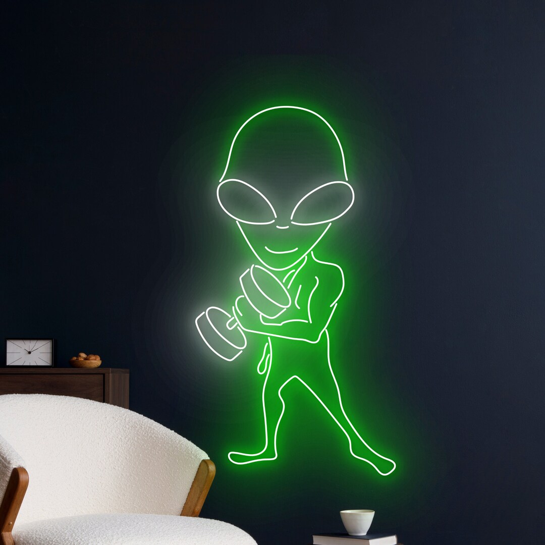 Alien Do Gym Led Sign, Alien DJ Neon Light, Swag Alien Neon Sign, Cool ...