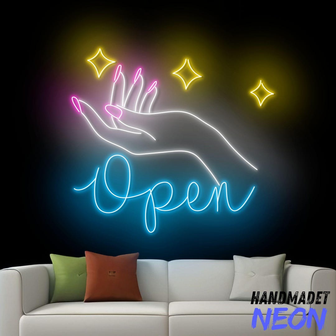 Nails Spa Open Neon Sign, Nails Spa Led Sign, Nails Salon Neon Light ...