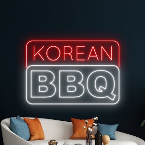 Korean BBQ Neon Sign, Barbecue Logo Led Sign, Korean Food Led Light ...