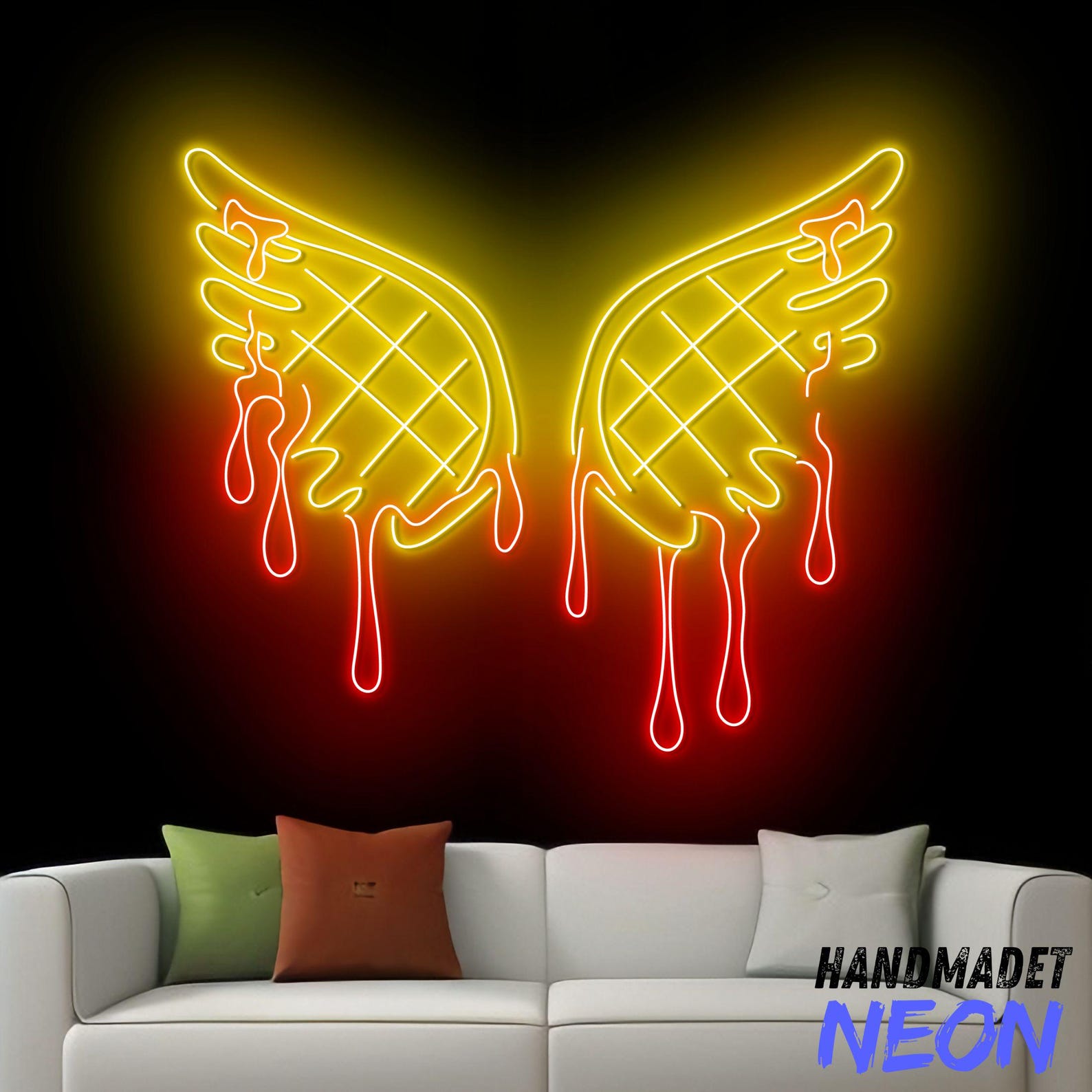 Waffle Wings Neon Sign, Waffle Led Sign, Waffle Cake Neon Light, Cake ...