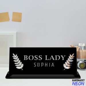 Custom Boss Metal Name Plate, Boss Name Plate Table Decor, Manager ...