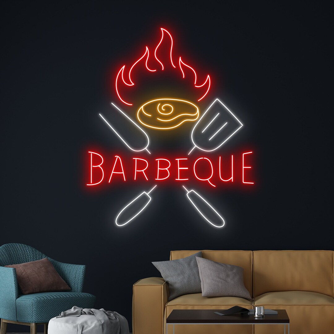 Barbeque Time Neon Light, BBQ Neon Sign, Barbecue Led Light, Grill Led ...