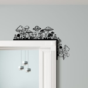 Personalized Mushroom Door Corner Sign, Mushroom Metal Door Topper ...