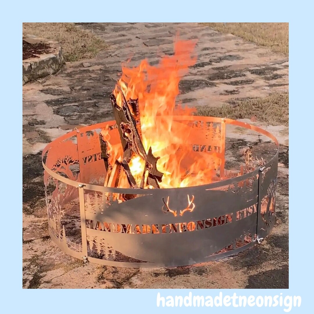 Personalized Fire Pit Ring Custom Fire Ring Camping Fire Pit Metal ...