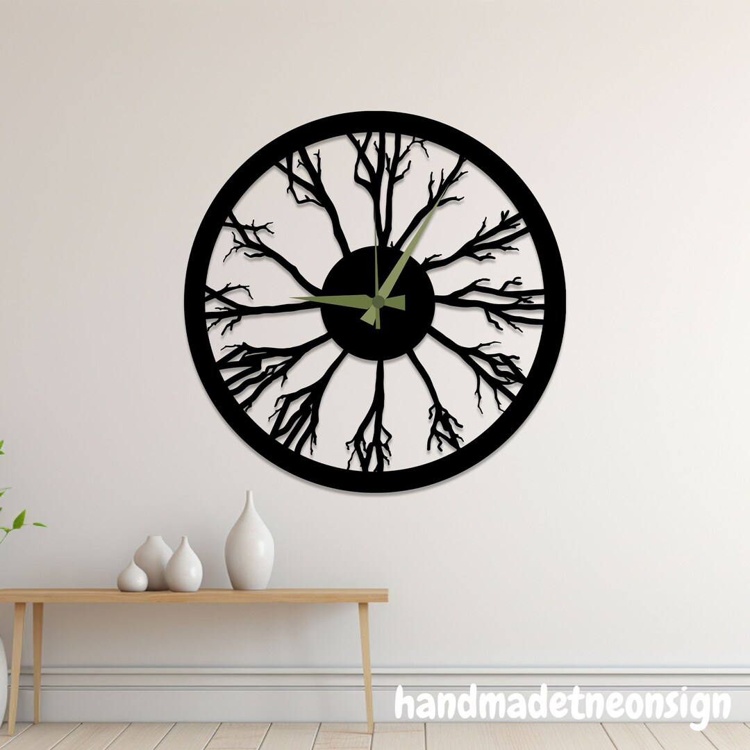Custom Tree of Life Wall Clock Unique, Year Date Round Wall Clock, Text ...