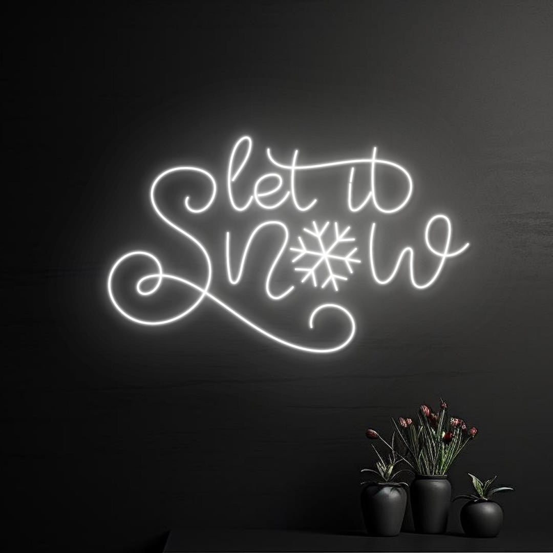 Let It Snow Neon Sign, Custom Merry Christmas Led Sign, Personalized ...