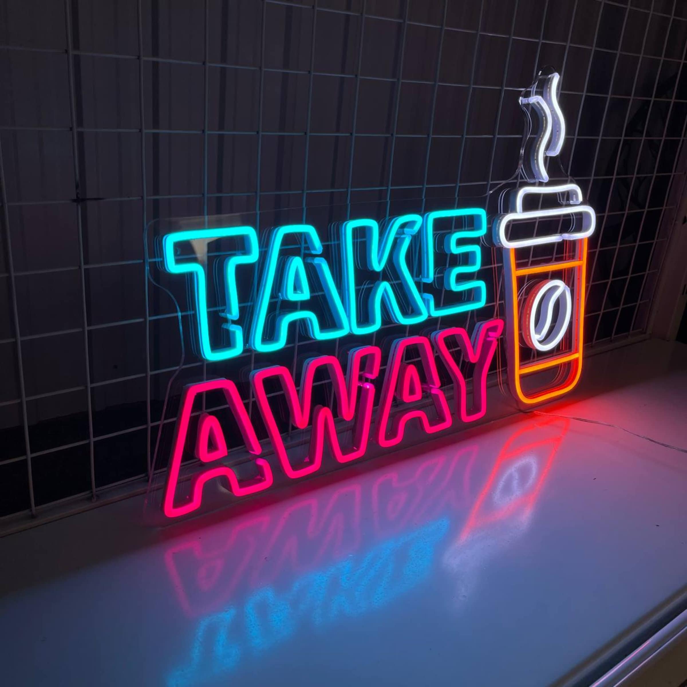 Custom Take Away Coffee Neon Sign, Coffee Shop LED Sign, Cafe Neon ...