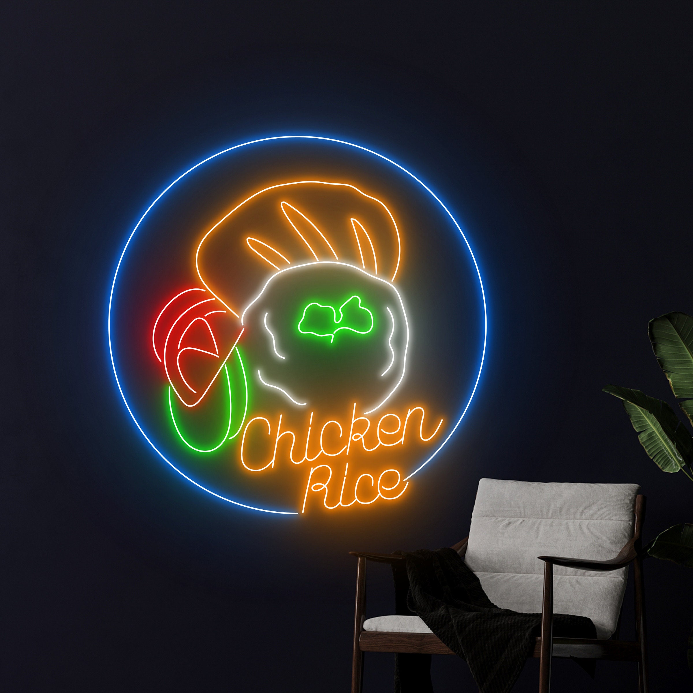 Chicken Rice Neon Sign, Chicken Rice Singapore Led Sign, Chicken Rice ...