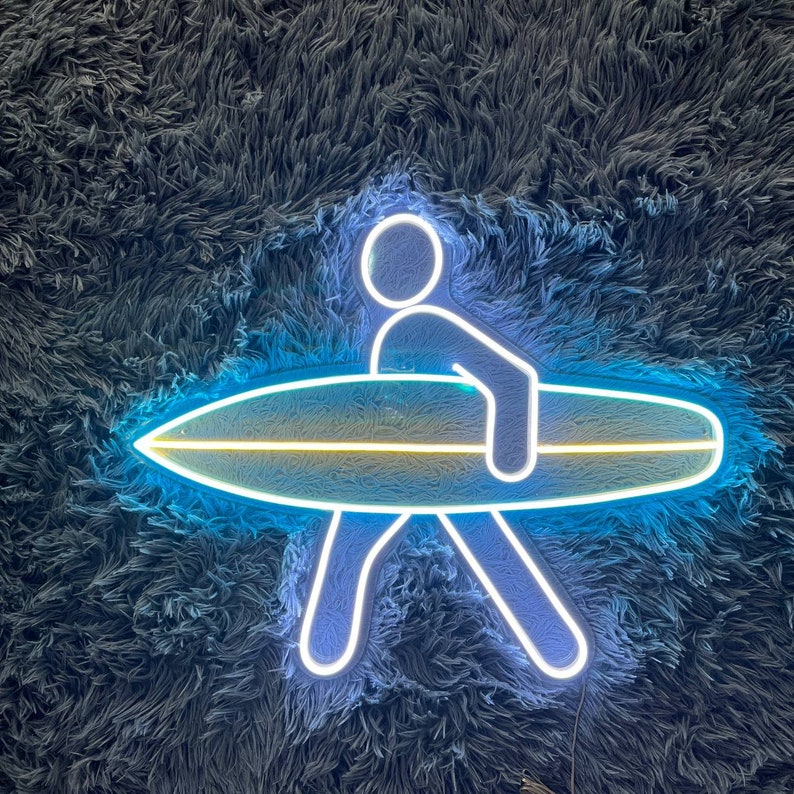 Surfman Neon Sign Surf Led Sign Surfboard Sign Surf Man - Etsy