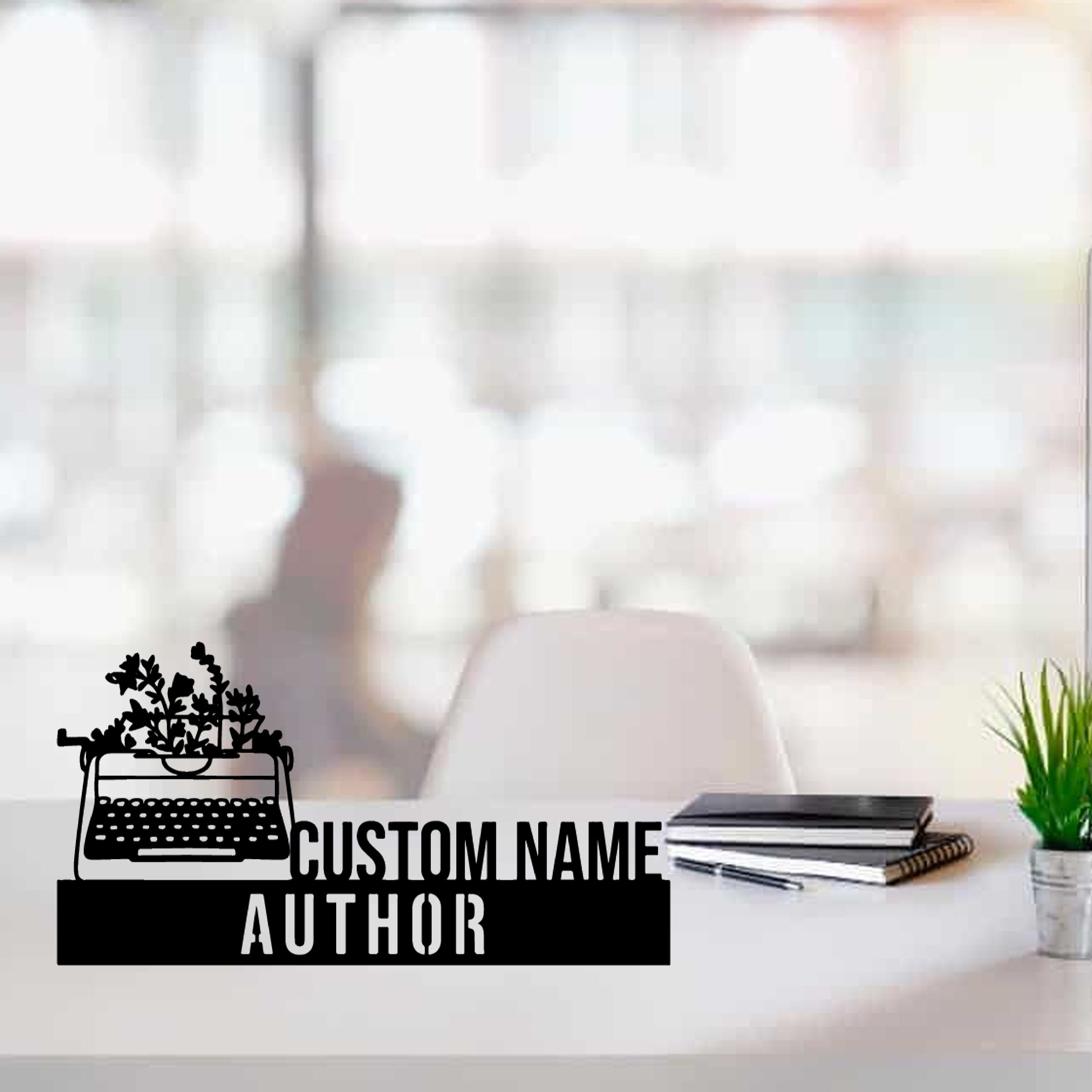 Custom Author Metal Desk Name Plate, Writer Metal Job Name Plate ...