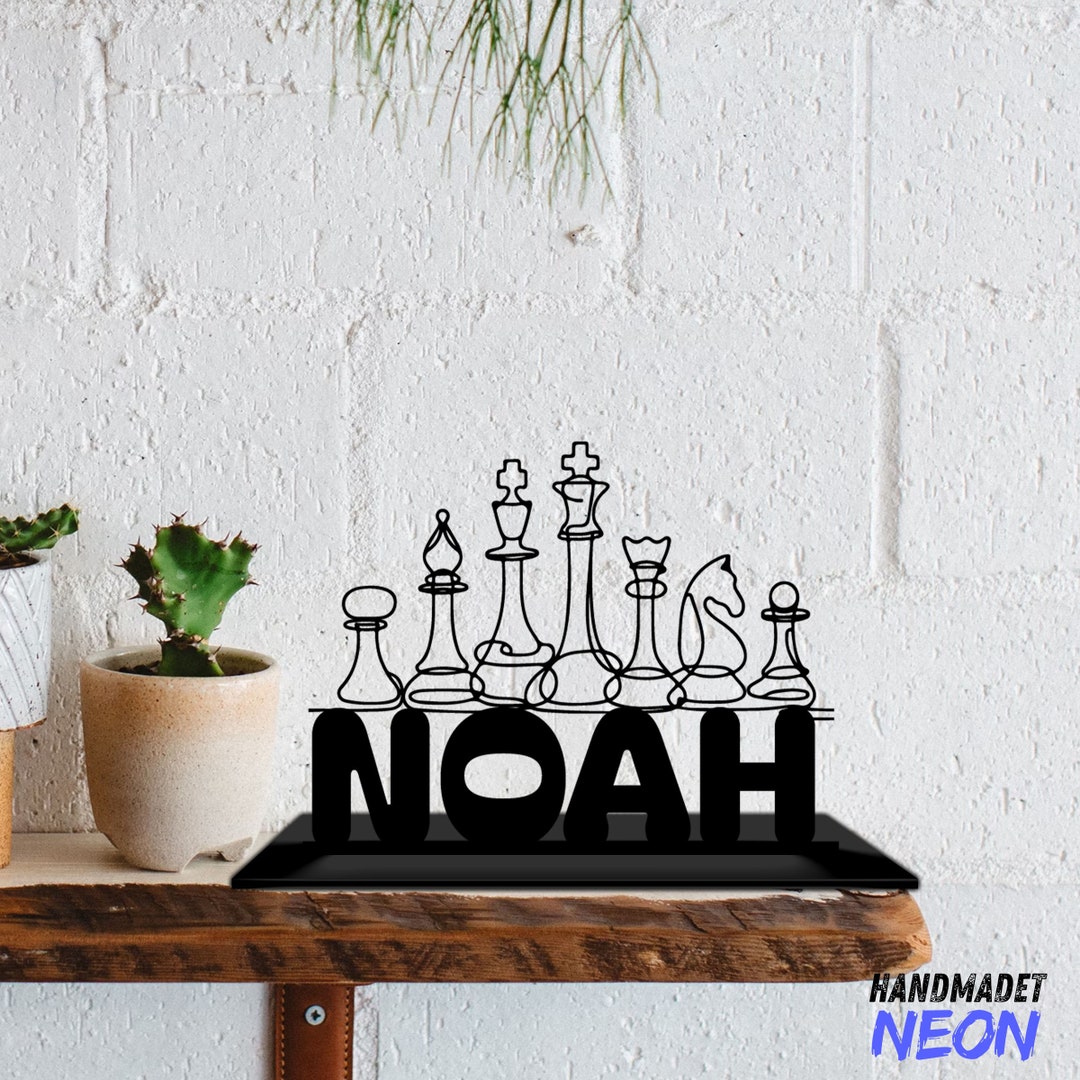 Custom Chess Table Decor, Chess Piece Metal Shelf Decor Home, Chess ...