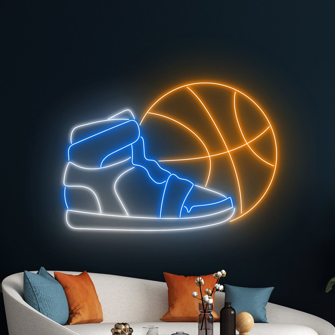 Basketball Sneaker Neon Sign, Basketball Neon Light, Basketball Player ...