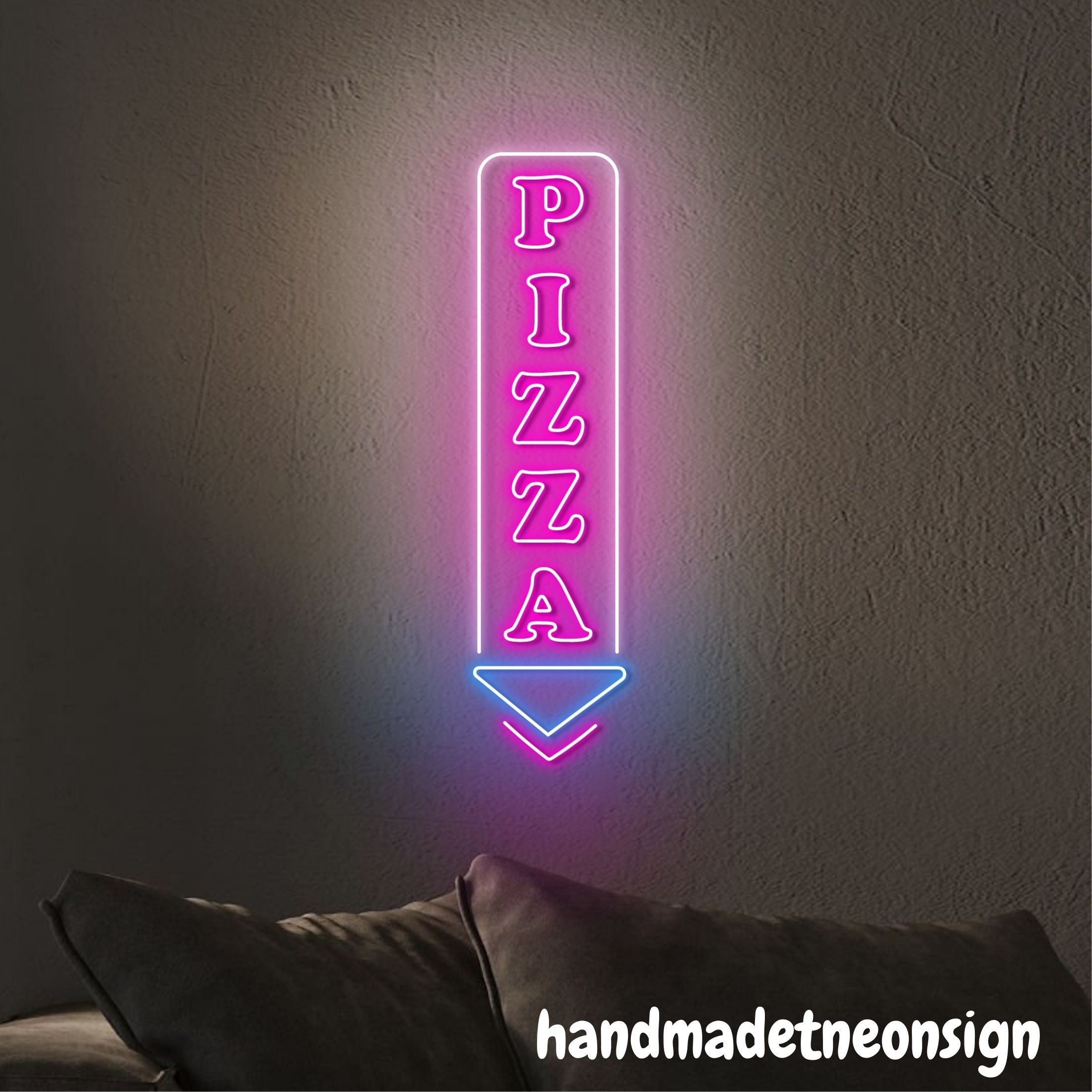 Pizza Direction Neon Sign, Pizza Arrow Led Sign, Pizza Open Neon Light ...