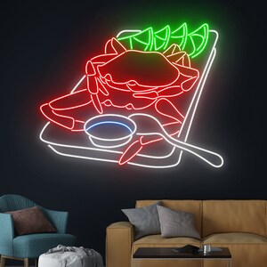 Seafood Crab Neon Sign, Crab Seafood Led Sign, Crab Led Light, Crab ...
