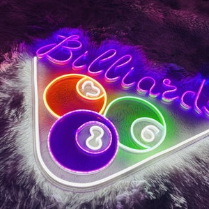 Billiard Pool Neon Sign, Billiards Pool Led Sign, Arcade Led Sign ...