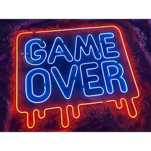 Custom Game Over Neon Sign, Game Player Led Light, Gamer Neon Light ...