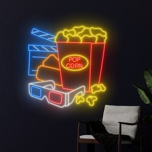 Movie Time Neon Light, Cinema Neon Sign, Movie Theater Led Light ...