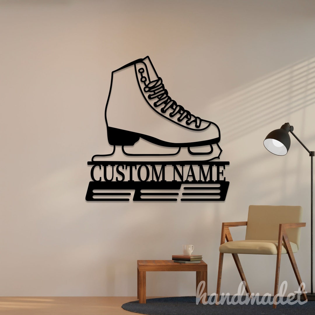 Custom Ice Skating Shoes Medal Hanger Metal Wall Art LED Light, Ice ...