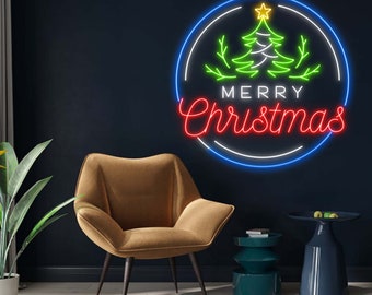 Merry Christmas Neon Sign Merry Christmas Neon Light - Etsy