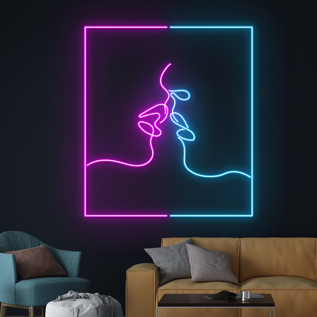 Couple Kissing Neon Sign, Lovers Kissing Neon Light, Lovers Led Light ...