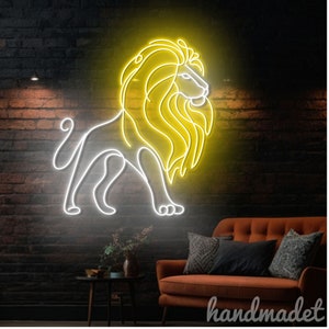 Lion Neon Sign, Lion Led Sign, Lion Animal Neon Light, Animal Lover Led ...