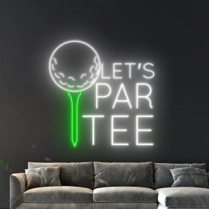 Let's Par Tee Golf Neon Sign, Golfer LED Light, Golfing LED Sign, Golf ...