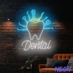 Dental Tooth Neon Sign, Dentist Led Sign, Dental Instruments Neon Light ...