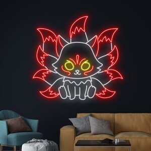 Nine-tailed Fox Neon Sign, Fox Led Sign, Kitsune Led Light, Custom ...