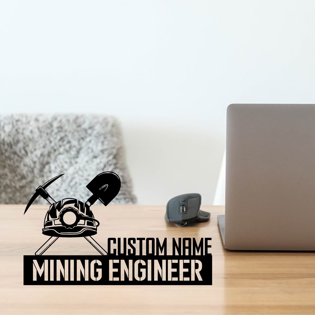Custom Mining Engineer Desk Name Plate, Mining Engineer Metal Nameplate ...