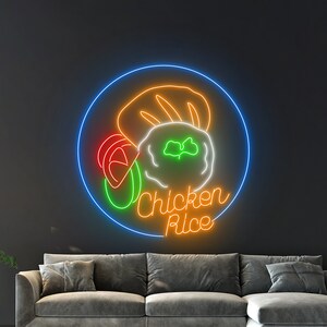 Chicken Rice Neon Sign, Chicken Rice Singapore Led Sign, Chicken Rice ...