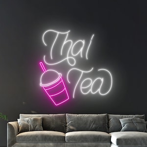 Thai Tea Neon Sign, Thai Tea Neon Light, Milk Tea Led Sign, Tea Drink ...