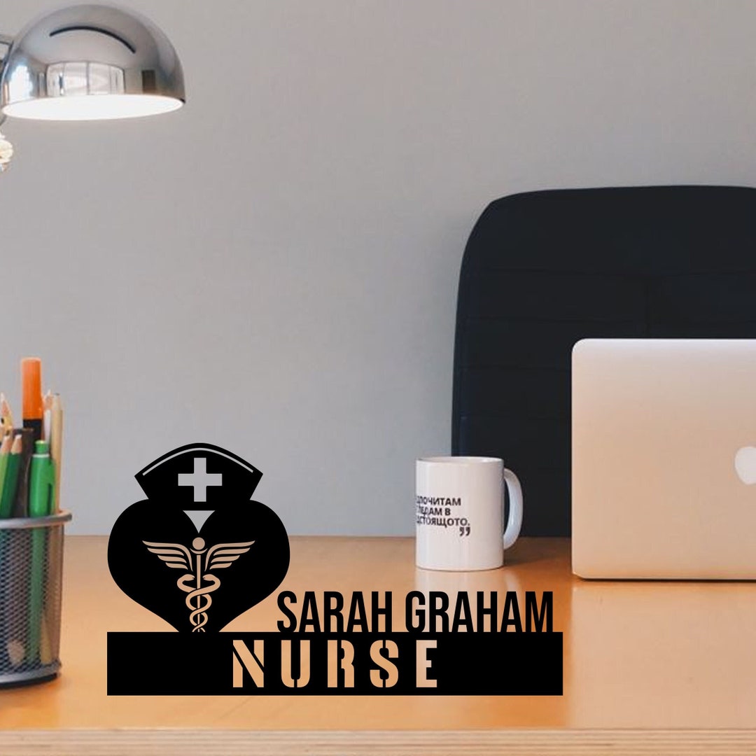 Custom Nurse Desk Name Plate, Nurse Metal Nameplate for Desk, Desk ...