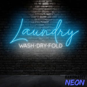Laundry Neon Sign, Laundry Wash Dry Fold Led Sign, Laundry Service Neon ...